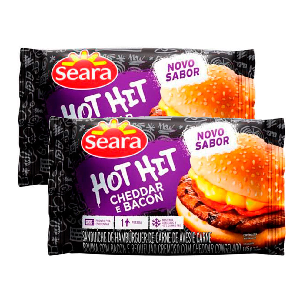 Kit 2 Hot Hit Seara Cheddar e Bacon 145g - Drogaria Araujo
