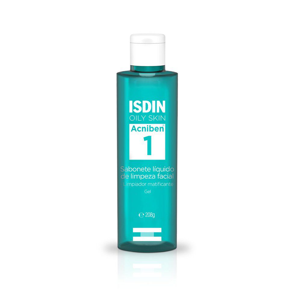 Acniben 1 Isdin Oily Skin Sabonete Líquido de Limpeza Facial 208g - Drogaria Araujo