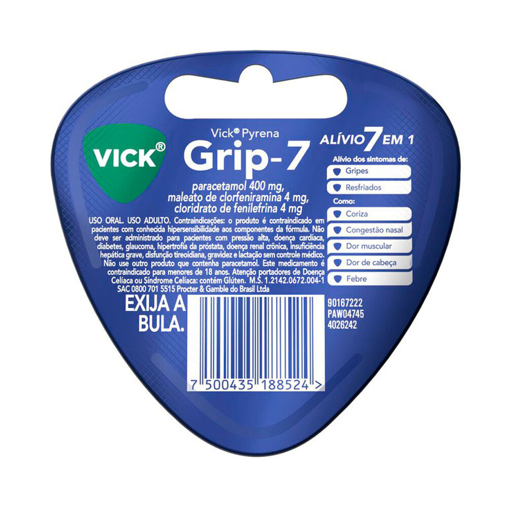 Vick Pyrena Grip-7 com 5 Cápsulas - Drogaria Araujo