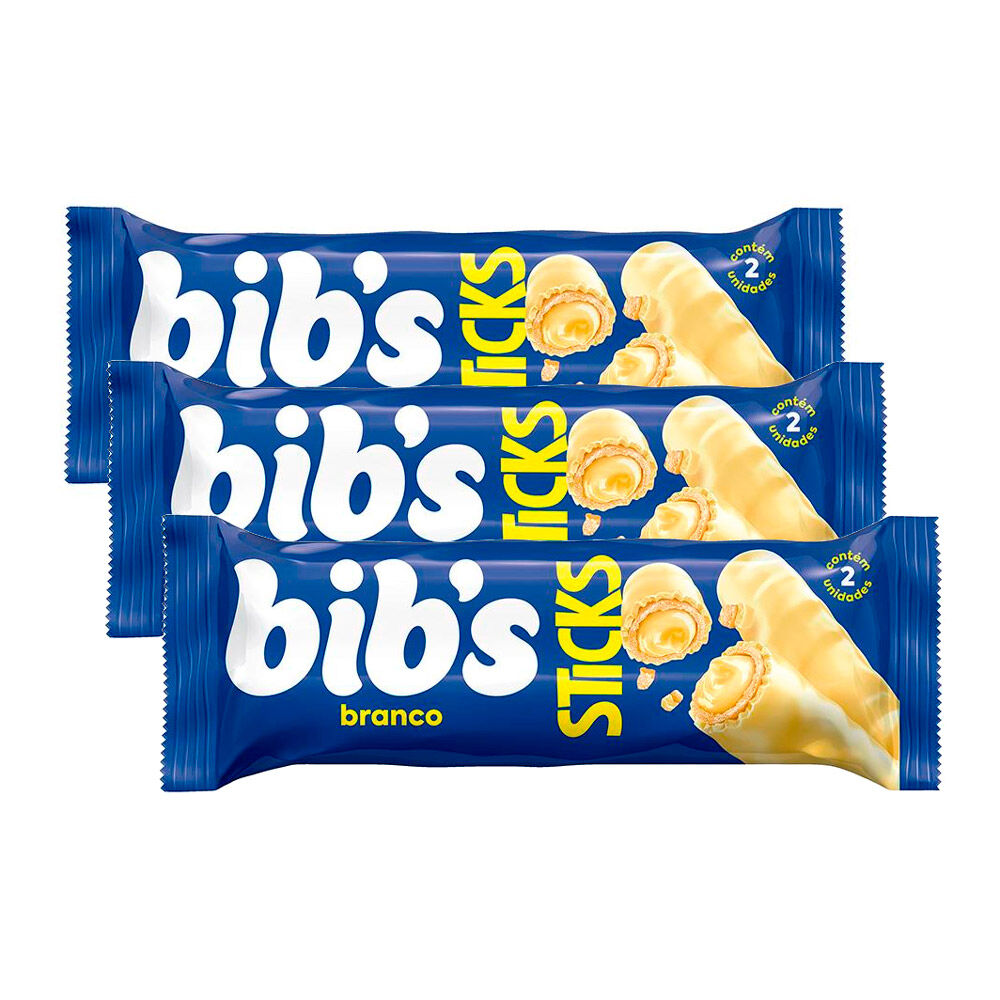 Kit 3 Chocolate Neugebauer Bib's Sticks Branco 32g - Drogaria Araujo