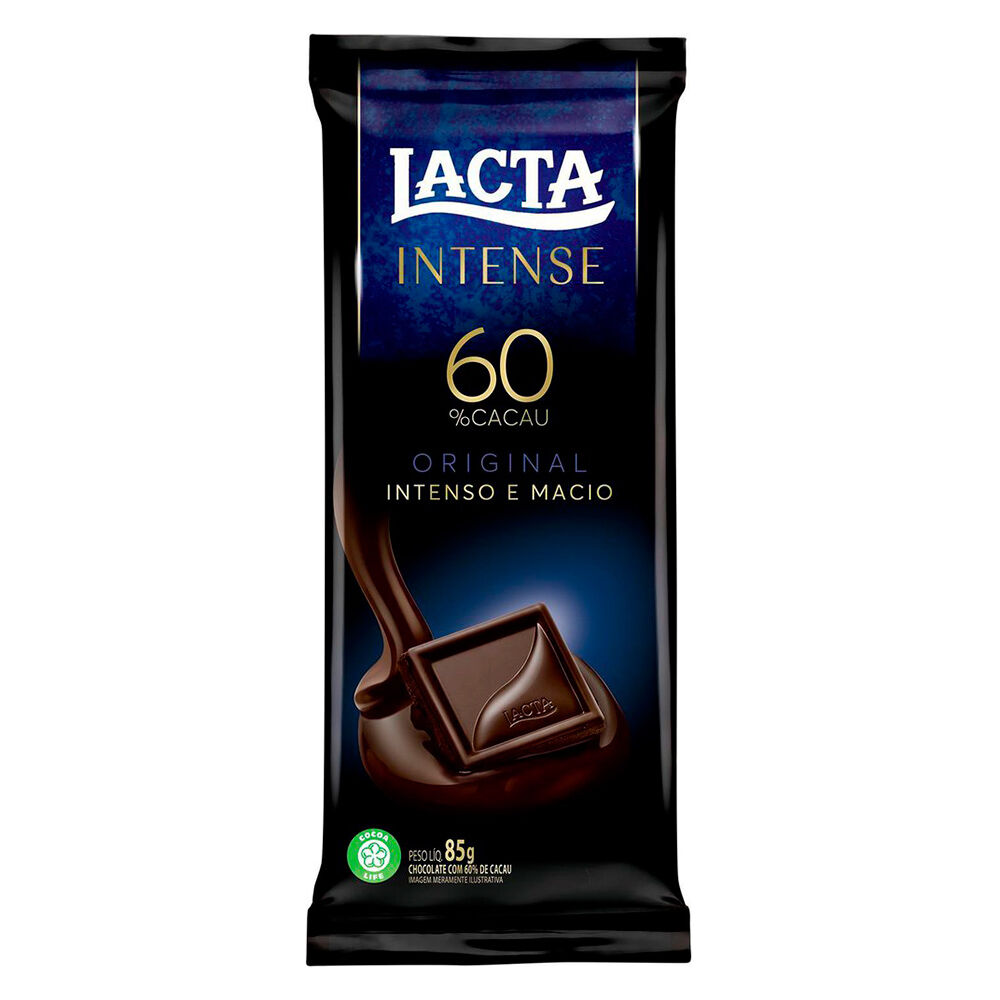 Chocolate Lacta Intense 60% Cacau Original 85g - Drogaria Araujo