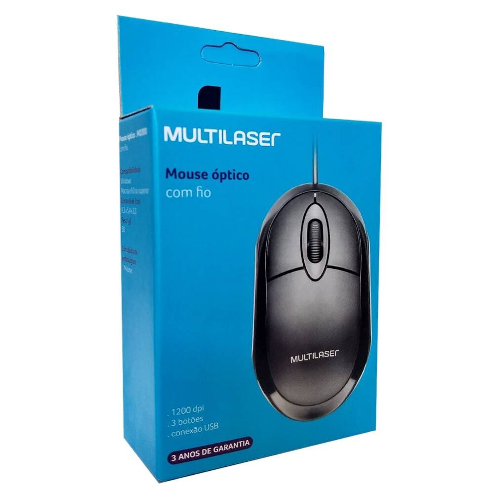 Mouse Multilaser Optico Classic Full Black - Drogaria Araujo