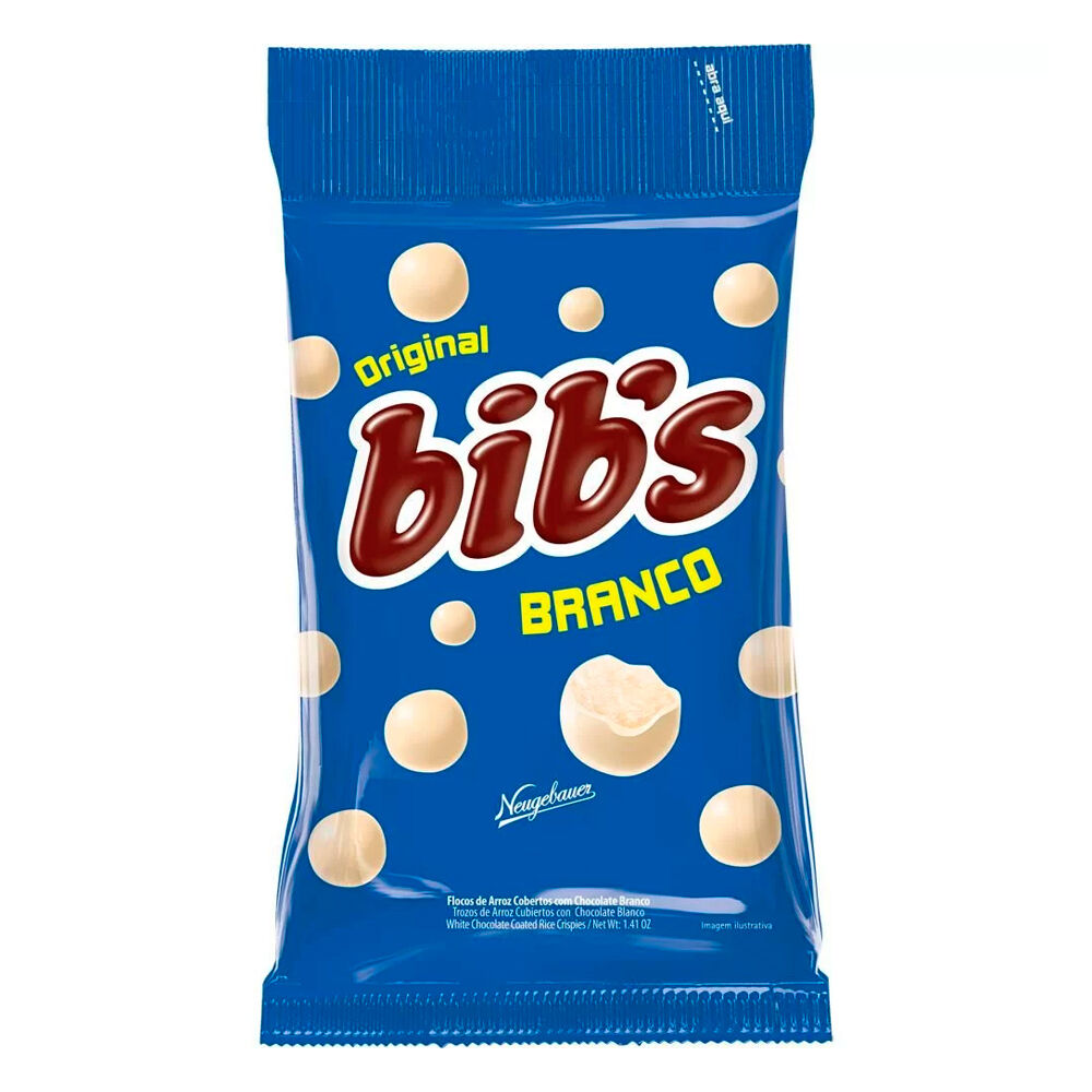Confeito Bib's Chocolate Branco 40g - Drogaria Araujo